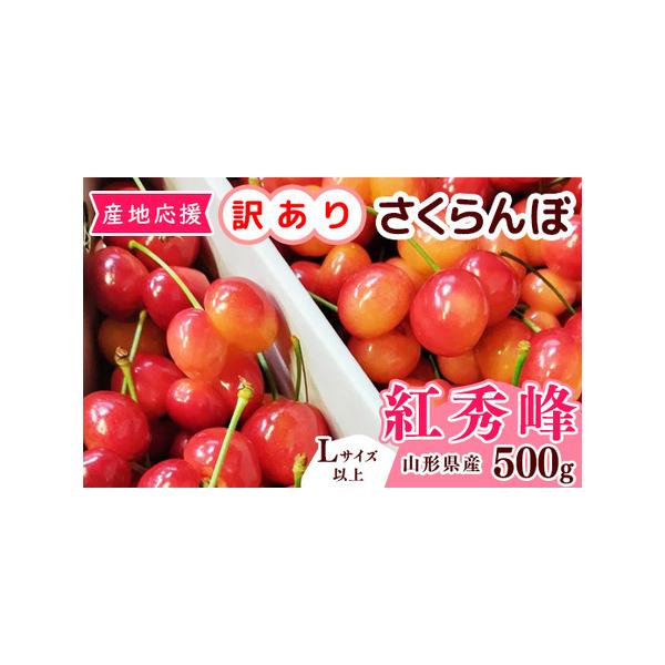 ■ 容量　【容量】　2026年産（令和8年産）　山形県寒河江市産　※令和8年産の先行予約品です。　　令和7年 高温障害による双子果入り　さくらんぼ産地応援キャンペーン　【訳あり】さくらんぼ　紅秀峰 L以上 丸秀品（バラ詰）500g　　※発送...