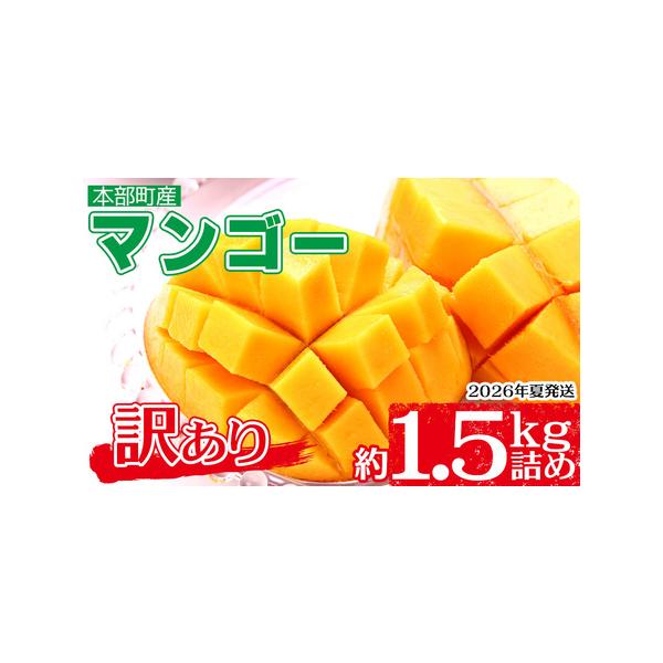 ■ 容量　もとぶ町産アップルマンゴー　【訳あり】約1.5kg詰箱（３玉〜６玉）　※玉数の指定は出来ません。　※お届けする「訳ありマンゴー」は、「サイズが不揃い、形が悪い」「小キズ、シミがある」「色むらがある」等の理由から、規格外となった一皮...