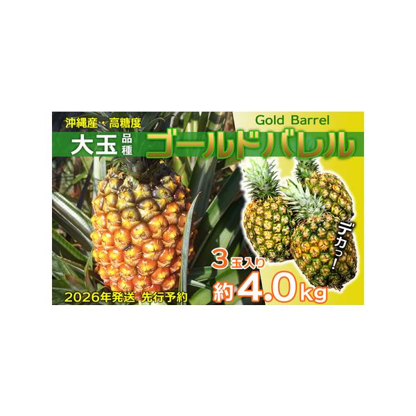 ■ 容量　本部産ゴールドバレル　3玉（約4.0kg）■ 配送について　2026年6月中旬〜8月中旬予定　タイプ：【冷蔵】