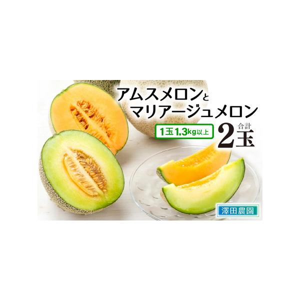 ■ 容量　■内容　アムスメロン (1玉 1.3kg以上)　1玉　マリアージュメロン (1.3kg以上)　1玉　計2玉入　　■産地　福井県あわら市　　■賞味期限　食べごろ日記載あり■ 配送について　■申込期日　2026年6月30日まで　　■配...