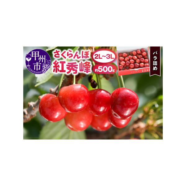 ■ 容量　大粒さくらんぼ「紅秀峰」バラ詰め（約500g 2L〜3L）　　【申込期日】　2026年6月中旬頃まで　【消費期限】　到着次第、お早めにお召し上がりください。　【アレルギー品目】　さくらんぼ　　【注意事項】　※上記注意事項を必ずご確...