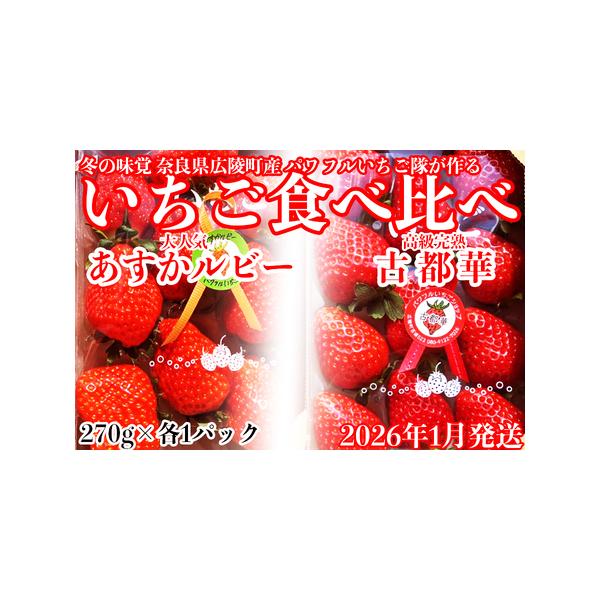 ■ 容量　古都華×あすかルビー　１箱(270ｇ以上×各1パック)■ 配送について　【先行予約】商品です。　1月より順次発送となります。　　※粒数を予めご指定いただく事はできません。　※重量は天候等の影響により多少増減することがあります。　　...