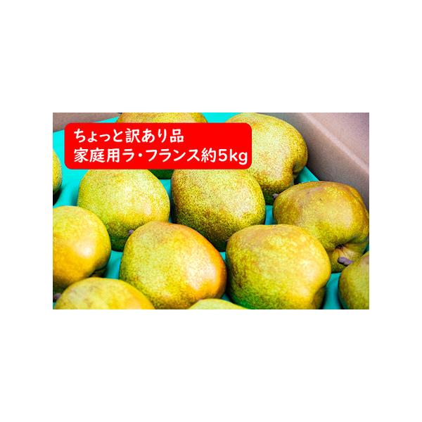 ■ 容量　〈訳あり品 家庭用〉　ちょっと訳あり ラ・フランス　容量：約5kg (14玉〜18玉)　サイズ：2L〜4L　※玉の大きさは2L（18玉入り）、3L（16玉入り）、4L（14玉入り）のいずれかとなります。サイズのご指定はできませんの...