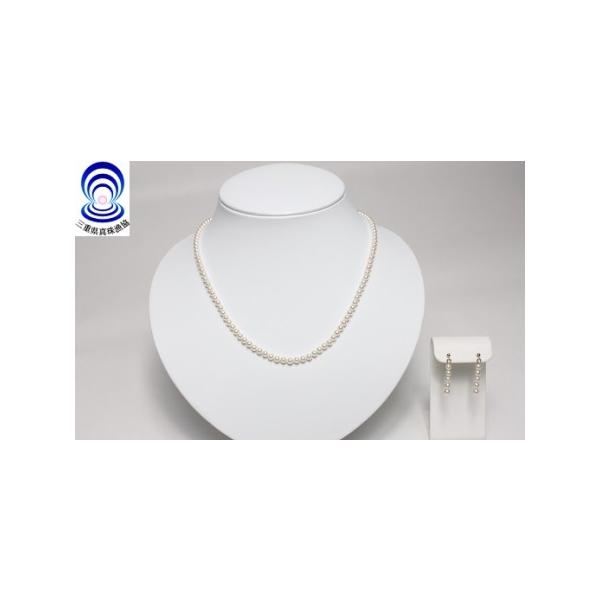 ■ 容量　伊勢志摩産アコヤ真珠3.5ミリ〜4.0ミリネックレス　 1本　　約46ｃｍ（アジャスター5ｃｍ含）　　　ネックレス金具SV　伊勢志摩産アコヤ真珠3.5ミリ〜4.0ミリピアス　１ペア　　約25ｍｍ（金具含）　　　　　　　 　　ピアス...