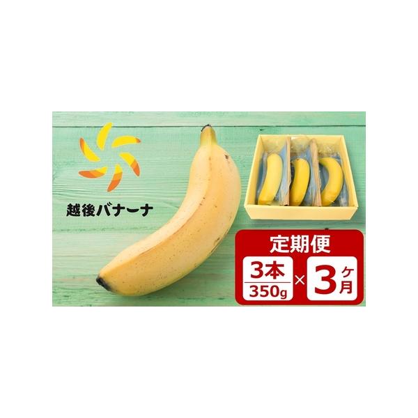 ■ 容量　・越後バナーナ（グロスミッチェル）：3本（350g）×3ヶ月　　・消費期限:1週間　【食べごろサイン】　皮の表面に黒い点（シュガースポット）が出たら食べごろです。■ 配送について　発送期日:決済完了の翌月から3ヶ月連続でお届けしま...