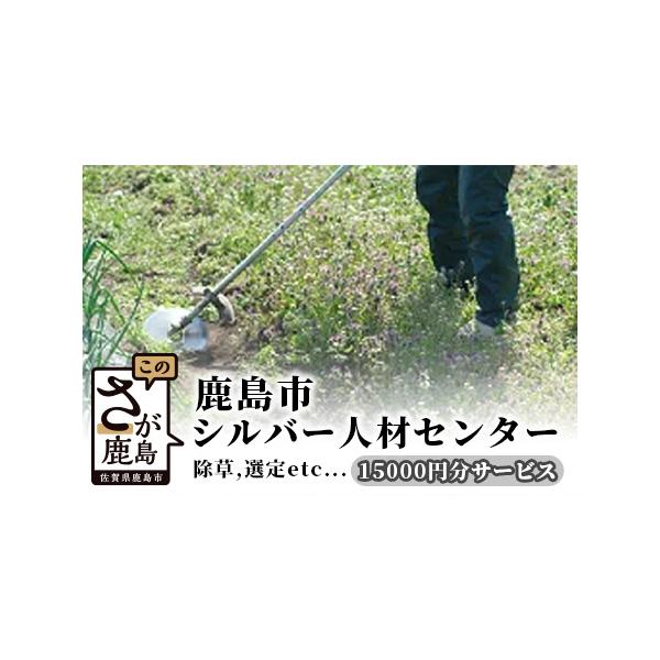 ■ 容量　鹿島市シルバー人材センター 15,000円分サービス　※15,000円分を超える作業の場合は、別途費用がかかります。■ 配送について　・作業実施日はご相談の上で決定します。　・寄附お申込みの前に鹿島市シルバー人材センターにお問い合...