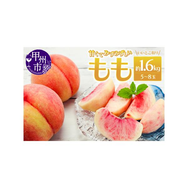 ■ 容量　桃 5〜8玉 約1.6kg　　【申込期日】　2026年7月中旬頃まで　【消費期限】　到着次第、お早めにお召し上がりください。　【アレルギー品目】　もも　　【注意事項】　※上記注意事項を必ずご確認ください。　※画像はイメージです。　...