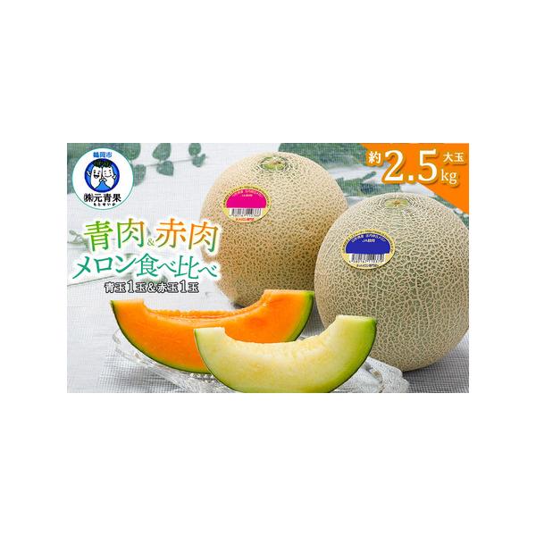 ■ 容量　庄内砂丘 青肉・赤肉メロン食べ比べ 　約2.5kg 2玉(青肉メロン1玉、赤肉メロン1玉)　　【提供事業者】株式会社 元青果　【産地名】 山形県鶴岡市産　　【賞味(消費)期限】　メロンの底を押してみて少し柔らかくなったら食べ頃です...