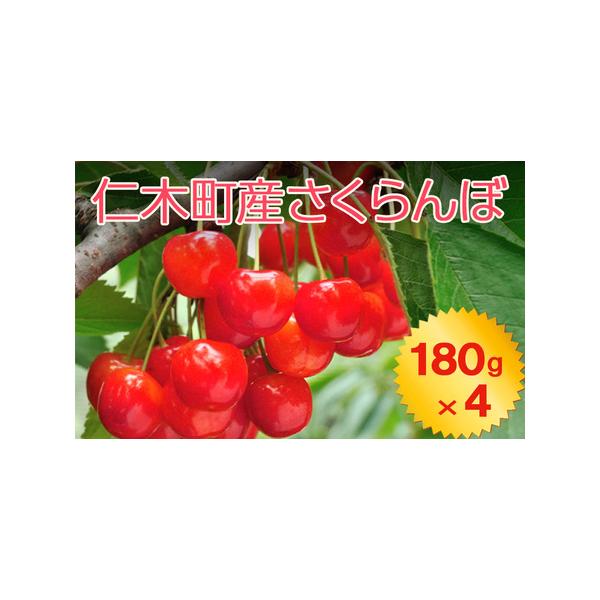 ■ 容量　北海道仁木町産 さくらんぼ　「佐藤錦」もしくは「紅秀峰」のどちらか ※品種は事業者お任せとなります。　2Lサイズ以上 720g（180g×4パック）　産地：仁木町　※賞味期間：発送から冷蔵3日程度　　※ふるさと納税返礼品地場産品基...