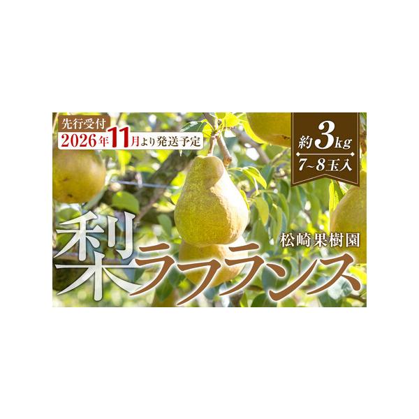 ■ 容量　ラ・フランス 約3kg（目安として7〜8玉）　※玉数はあくまで目安です。梨の大きさにより変動することがございます。　【賞味期限】　出荷後7日程度　暗冷所にて保管ください　高温になりやすい場合は野菜室保管をおすすめします■ 配送につ...