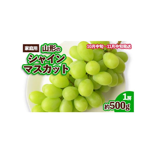 ■ 容量　【令和8年産】　【ご家庭用】山形のシャインマスカット 優品 1房 約500g■ 配送について　【申込期日】2026年10月31日まで　【発送期間】2026年10月15日頃〜2026年11月15日頃　※状況により配送時期が前後する場...