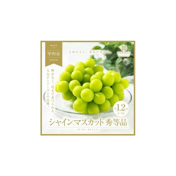 容量シャインマスカット 約1.2kg 2〜3房※専用の化粧箱に大切に梱包してお届けいたします。消費期限到着次第、お早めにお召し上がりください。発送期日2026年8月中旬〜10月下旬頃、順次発送予定※天候や収穫状況により出荷に変動がございます...
