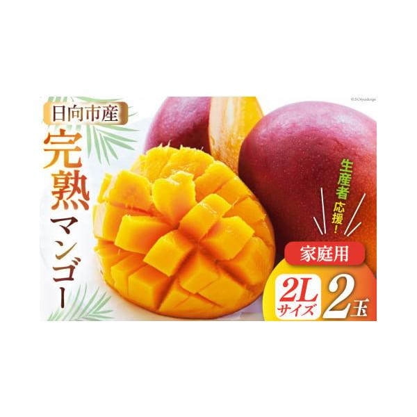 容量日向産完熟マンゴー（家庭用）　2L(350g〜449g)×2玉※1玉入りパック2個を専用段ボールに梱包してお届けします消費期限発送日より10日程度（要冷蔵）発送期日2026年4月後半〜8月前半において順次発送※申込期日：2026年7月1...