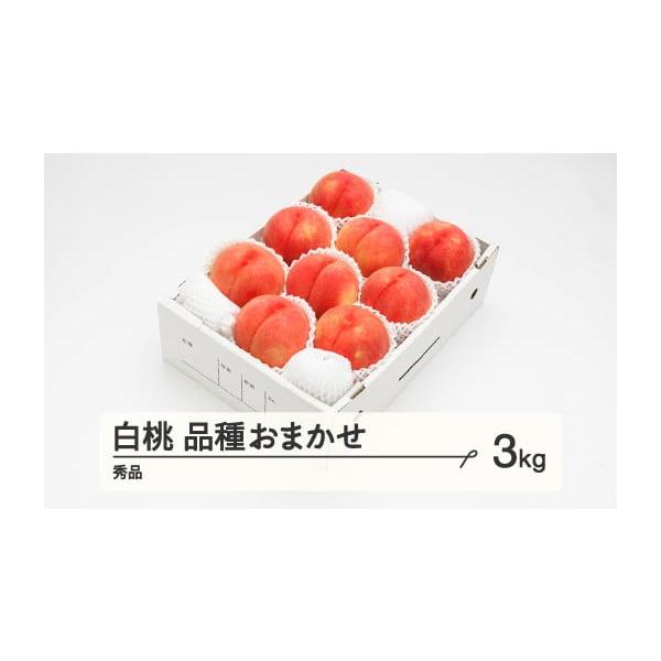 容量内容量：もも 白桃 秀 約3kg(7〜12玉入り)×1箱品　種：おまかせ(あかつき・いけだ・川中島白桃・伊達白桃・青空娘　等より1品種)※品種の指定はできません。消費期限冷蔵 3日発送期日8月上旬〜9月下旬に順次発送※発送時期は、例年の...