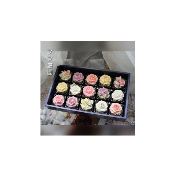 容量フラワークッキー1個当たり約35ｇ〜40ｇ フラワークッキー15個入り和菓子ケースのサイズ ：297×180×47mm消費期限製造日より常温5日直射日光、高温多湿を避けて保存してください。冷凍保存も可能です。冷凍保存なら1ヶ月可能です。...
