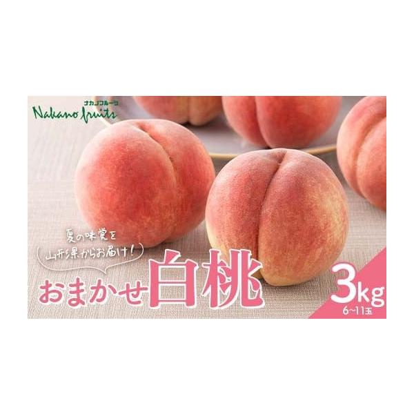 容量山形県産白桃3kg(6〜11玉)等級：秀品品種：青空むすめ、あかつき、暁星、あぶくま、いけだ白桃、川中島白桃、さくら白桃、伊達白桃、玉うさぎ、まどか、まなみ、西王母、美月、陽夏妃、紅国見、あまとう、ゆうぞら　など※品種及び玉数の指定はで...