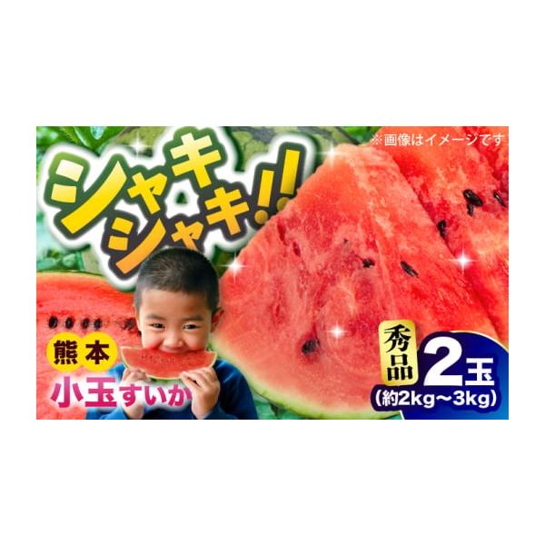 容量小玉すいか 2玉重量：約2kg〜3kgサイズ：M〜3L混合【原料原産地】合志市、菊池市、菊陽町、大津町、熊本市消費期限【賞味期限】配送から7日間【消費期限】生ものですので到着後はお早めにお召し上がりください。発送期日ご入金確認後、202...