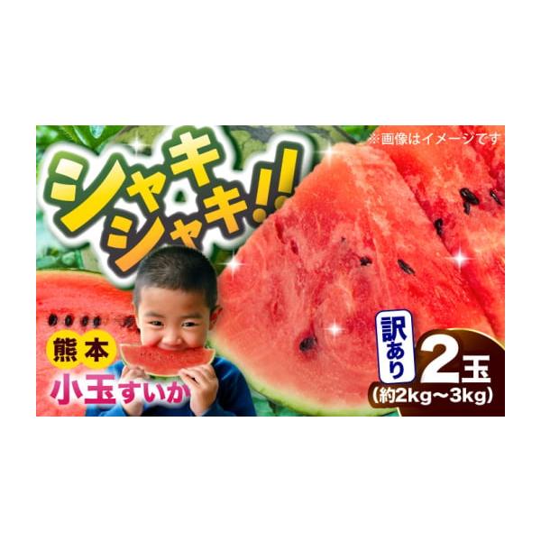 容量小玉すいか 2玉重量：約2kg〜3kgサイズ：M〜3L混合【原料原産地】熊本市・合志市・菊池市・菊陽町・大津町消費期限【賞味期限】配送から7日間【消費期限】生ものですので到着後はお早めにお召し上がりください。発送期日ご入金確認後、202...