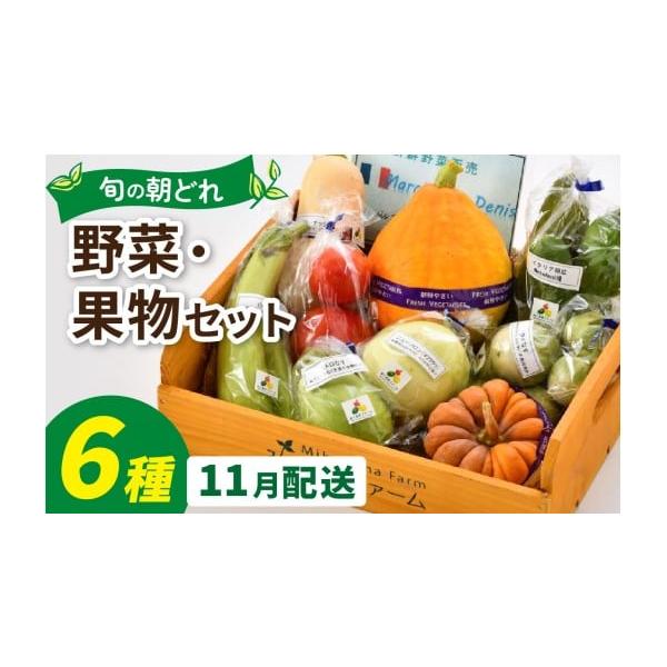 容量季節の野菜、果樹を６種類セットでお届け【１回お届け】●１１月：秋野菜大根、蕪、さつまいも、里芋、かぼちゃ、柿、栗、柚子、レモン、シークワーサー　等発送期日ご希望の配送月より順次お届けします。※GW／お盆／年末年始休業日は発送までの日数に...
