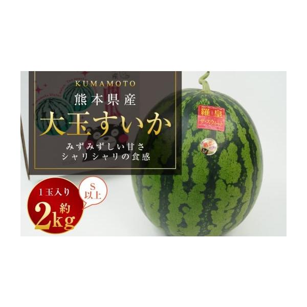 容量大玉すいか 1玉入り S以上 約2kg※品種はお任せとなります。消費期限賞味期限：発送日から5日以内発送期日2026年5月上旬〜2026年6月下旬発送予定配送常温 時間指定 別送申込期日〜2026／06／20事業者日本フルーツ株式会社申...
