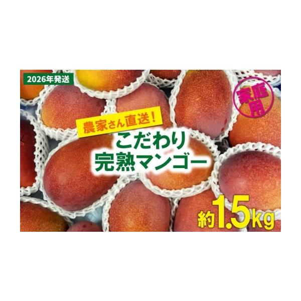 容量アップルマンゴーご家庭用　約1.5kg（3〜6玉）（白箱）消費期限青果物のため、できるだけ早くお召し上がりください。発送期日2026年7月下旬〜8月中旬頃配送冷蔵 別送申込期日2026年7月15日まで事業者ふるいっと合同会社申込条件何度...
