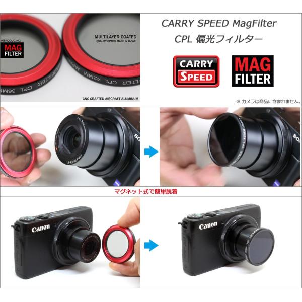 コンデジ用 偏光 CPL フィルター 小型デジカメ用 MagFilter 36mm/44mm (42mm) (Sony RX100 HX9V ...