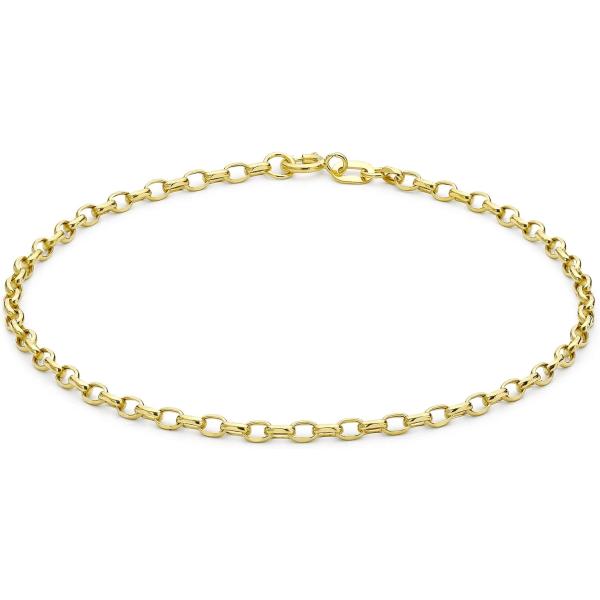 商品名Carissima ゴールド レディース 9カラット イエローゴールド 中空 2mm ダイヤモンドカット オーバル ベルチャーチェーン ブレスレット 長さ19cm/7.5インチ, 7 5 inch, 9カラット ゴールド, プレーンC...