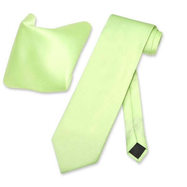 商品名: Vesuvioナポリソリッドライムグリーンカラーネクタイ&amp;ハンカチメンズネクタイセット Vesuvio Napoli Solid LIME GREEN Color NeckTie &amp; Handkerchief Me...