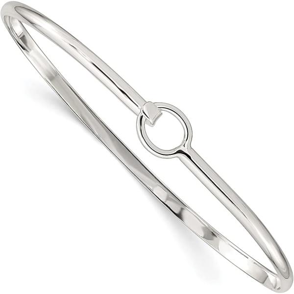 商品名Iceカラット925スターリングシルバーバングルブレスレットカフExpandableスタッカブルフッククラスプFineジュエリーギフトセットレディースハート925 Sterling Silver Bangle Bracelet Cuf...