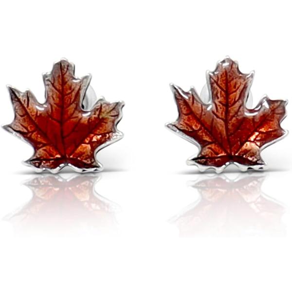 商品名danfoth   Maple Leaf /秋Mini投稿イヤリングDANFORTH - Maple Leaf Fall/Autumn Mini Post Earrings, 3/8”, Pewter with Surgical St...