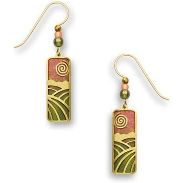 商品名Adajio by Sienna Sky Sunsetオレンジ&amp;オリーブ列ゴールド調フィールドオーバーレイダングルイヤリング7499KALEVILL Adajio by Sienna Sky Sunset Orange &am...