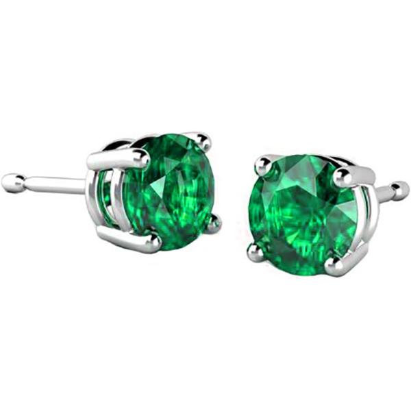 商品名2.00 Carat Total Weight Sterling Silver Emerald Green Coloured Round Cz Stud Earrings- May BirthstoneSterling Silver ...