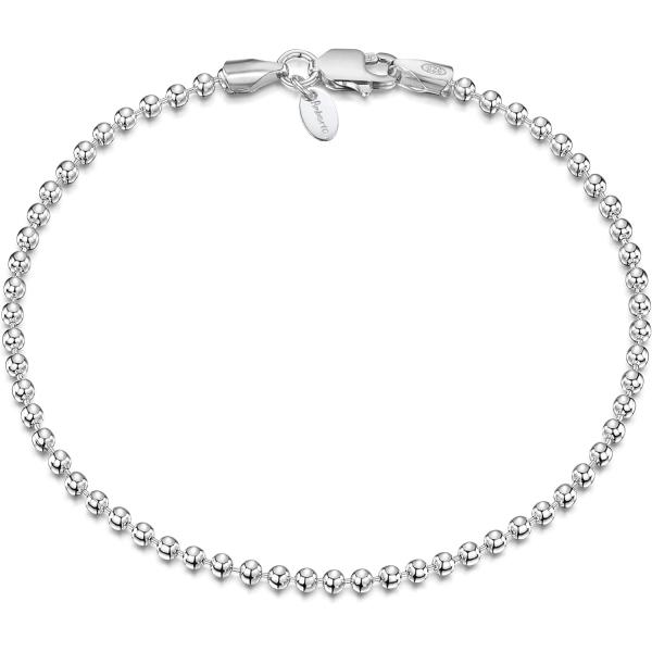 商品名[Amberta] シルバー925 ボールチェーン ブレスレット 幅2mm 長さ 18 19 cm (19cm)Amberta 925 Sterling Silver 2 mm Ball Chain Bracelet Length 7...