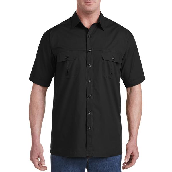 商品名: HarborベイBig &amp; Tall半袖co-pilotスポーツシャツ 3L ブラック Harbor Bay by DXL Men's Big and Tall Co-Pilot Sport Shirt Black 2XL...