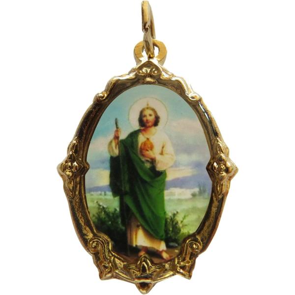 商品名San Judas Tadeo Medal (ゴールド調) frame-shapped Medalla De San Judas Tadeo Desperate Causes PrayerSan Judas Tadeo Medal (...