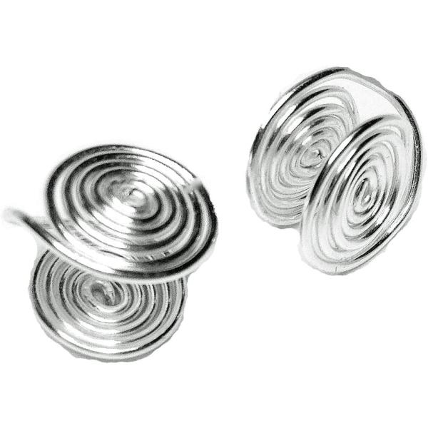 商品名Silver Tone Wire Wrapped Clip-on Earrings about 12mm Handmade in USA by EarlumsSilver Tone Wire Wrapped Clip-on Earri...