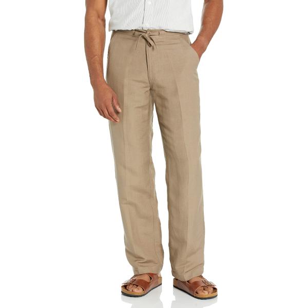 商品名: Cubaveraメンズ 紐付きパンツ 伸縮性ウエストバンド US サイズ: Small x 32L カラー: グレイ Cubavera Men's Linen-Blend Pants With Drawstring (Size S...