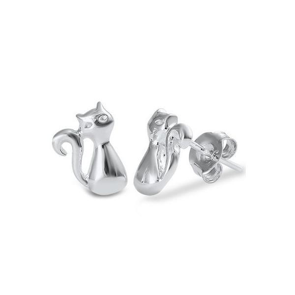 商品名: スターリングシルバーKitty Catスタッドイヤリング???10?mm Sterling Silver Kitty Cat Stud Earrings - 10mmブランド: SilverCloseOut高さ: 7.112cm横...