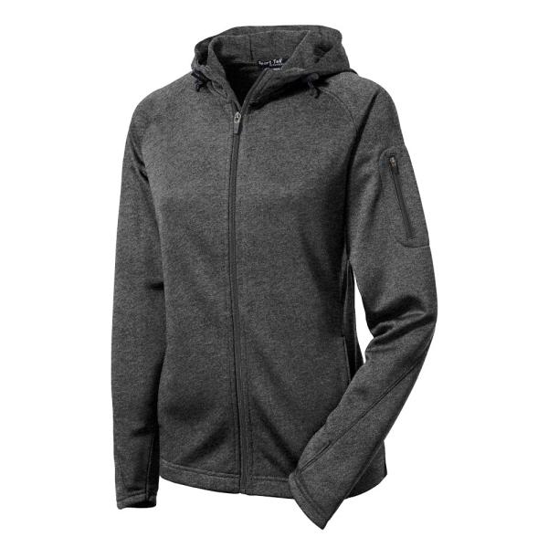 商品名: Sport-Tek レディース テックフリース フルジップフード付きジャケット, グレーヘザー(graphite heather), 3X-Large Sport-Tek Ladies Tech Fleece Full-Zip H...