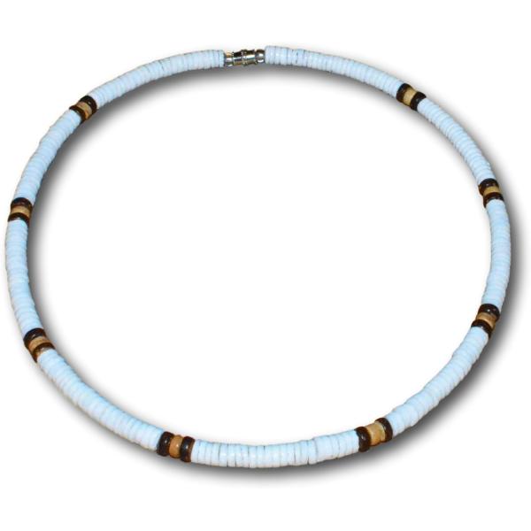 商品名Native Treasure 5mm(3/16インチ) ホワイトプカシェルビーズ ブラウンココナッツビーズ ネックレス/ブレスレット 7-24インチNative Treasure 15"" Mens and Womens White...