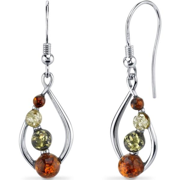 商品名バルト海琥珀 オープンリーフイヤリング スターリングシルバー 複数色Peora Genuine Baltic Amber Open Leaf Dangle Earrings for Women 925 Sterling Silver,...