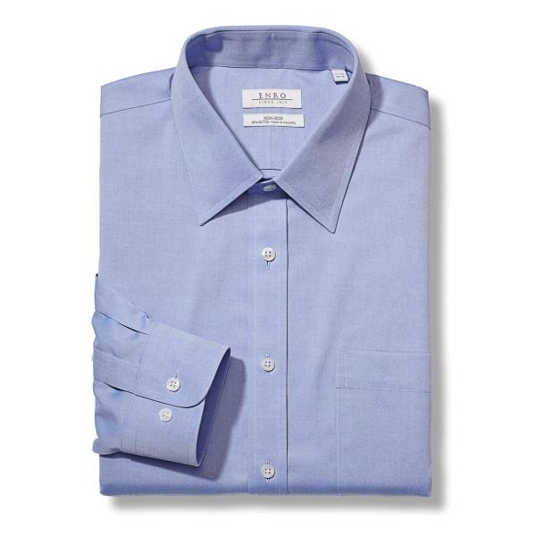 商品名: Enroメンズクラシックフィットソリッドポイントカラードレスシャツ カラー: ブルー Enro Men's Classic Fit Solid Point Collar Dress Shirt, Light Blue, 16.5"...