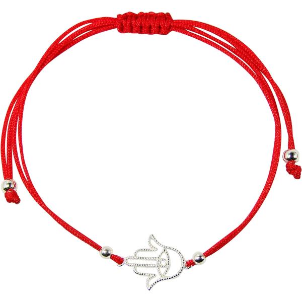 商品名スターリングシルバーハムサ手ブレスレットレッドカバラ文字列ブレスレットMartinuzzi Accessories Red Kabbalah String Bracelet with Sterling Silver Hamsa Han...