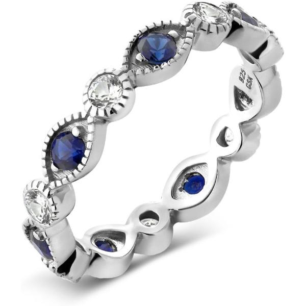 商品名[Gem Stone King] 0.7カラット シンセティック ホワイトサファイア 指輪 リング シンセティック サファイア シルバー925 9月 誕生石Gem Stone King 925 Sterling Silver Whit...