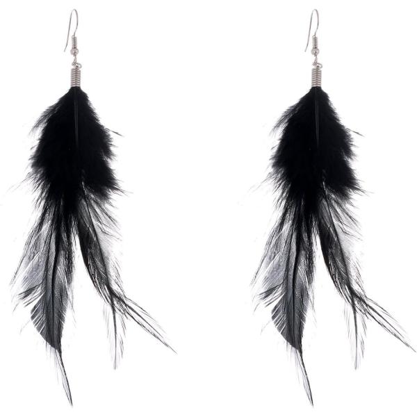 商品名Lureme ボヘミアンスタイル フェザー 小さな羽根 タッセル ダングル イヤリング レディース ガールズ (02004736), フェザーLureme  Bohemian Style Feathers with Small Fea...