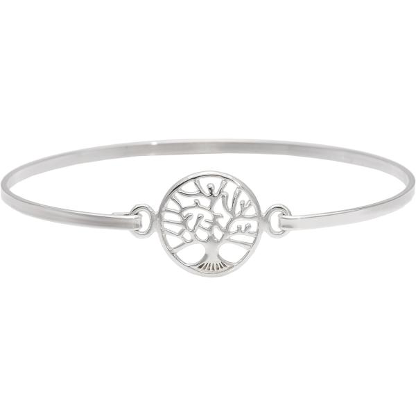 商品名Silverly Women 's。925スターリングシルバーツリーの生活Shield圧力フックバングルブレスレットSilverly 925 Sterling Silver Tree of Life Bracelet for Wome...