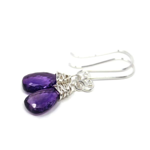 商品名Amethyst Earrings Purple Sterling Silver Petite Dangle Gemstone Briolettesブランド：Aerides Designs商品サイズ：高さ：2.9 cm横幅：10 cm...
