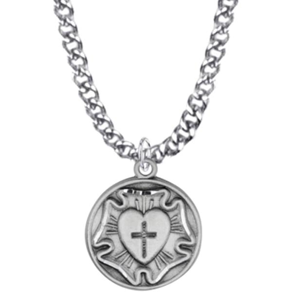 商品名スターリングシルバー刻印LutherのローズLutheranメダルペンダント、5 / 8インチTrue Faith Jewelry Sterling Silver Luther's Rose Lutheran Cross Neckla...