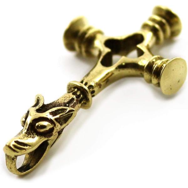 商品名ブロンズUpside Down CrossケルトウルフNorse Viking Mj lnirタイのペンダントネックレスジュエリーLynnAround Bronze Upside Down Cross Celtic Wolf Nors...