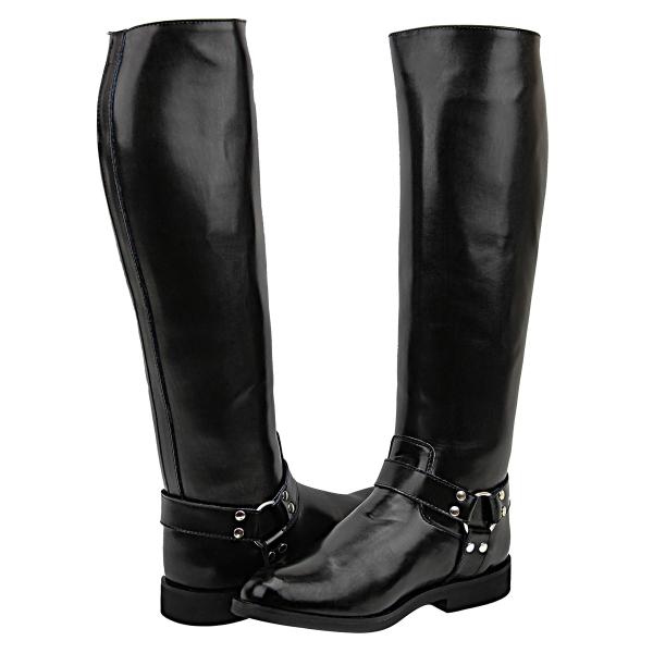 商品名: [FAMMZ] メンズ カラー: ブラック FAMMZ Casper Harness Men's Man Motorcycle Police Leather Fashion Stylish Tall Riding Boots Co...